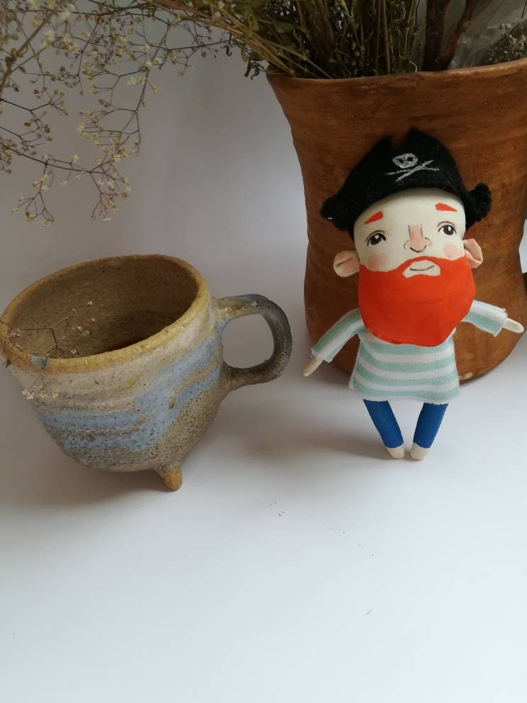 Red Beard Friendly Pirate,pirate Rag Doll,sea Lovers Ornament ,old Sea ...