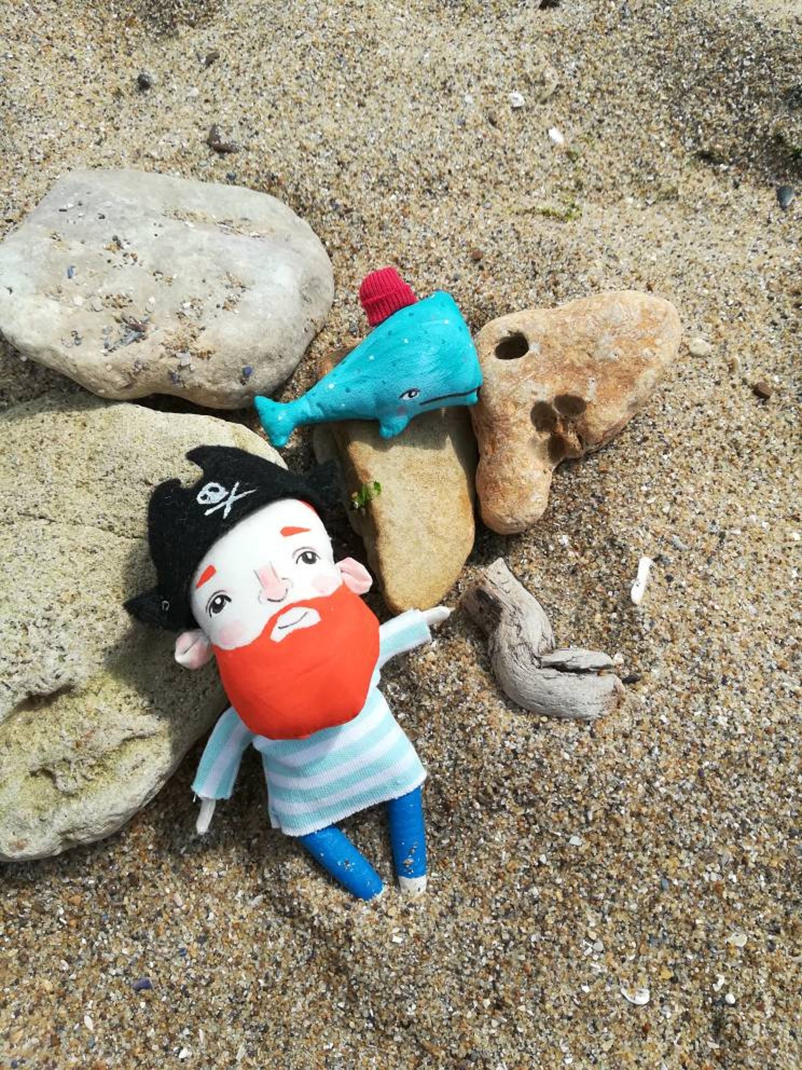 Red Beard Friendly Pirate,pirate Rag Doll,sea Lovers Ornament ,old Sea ...