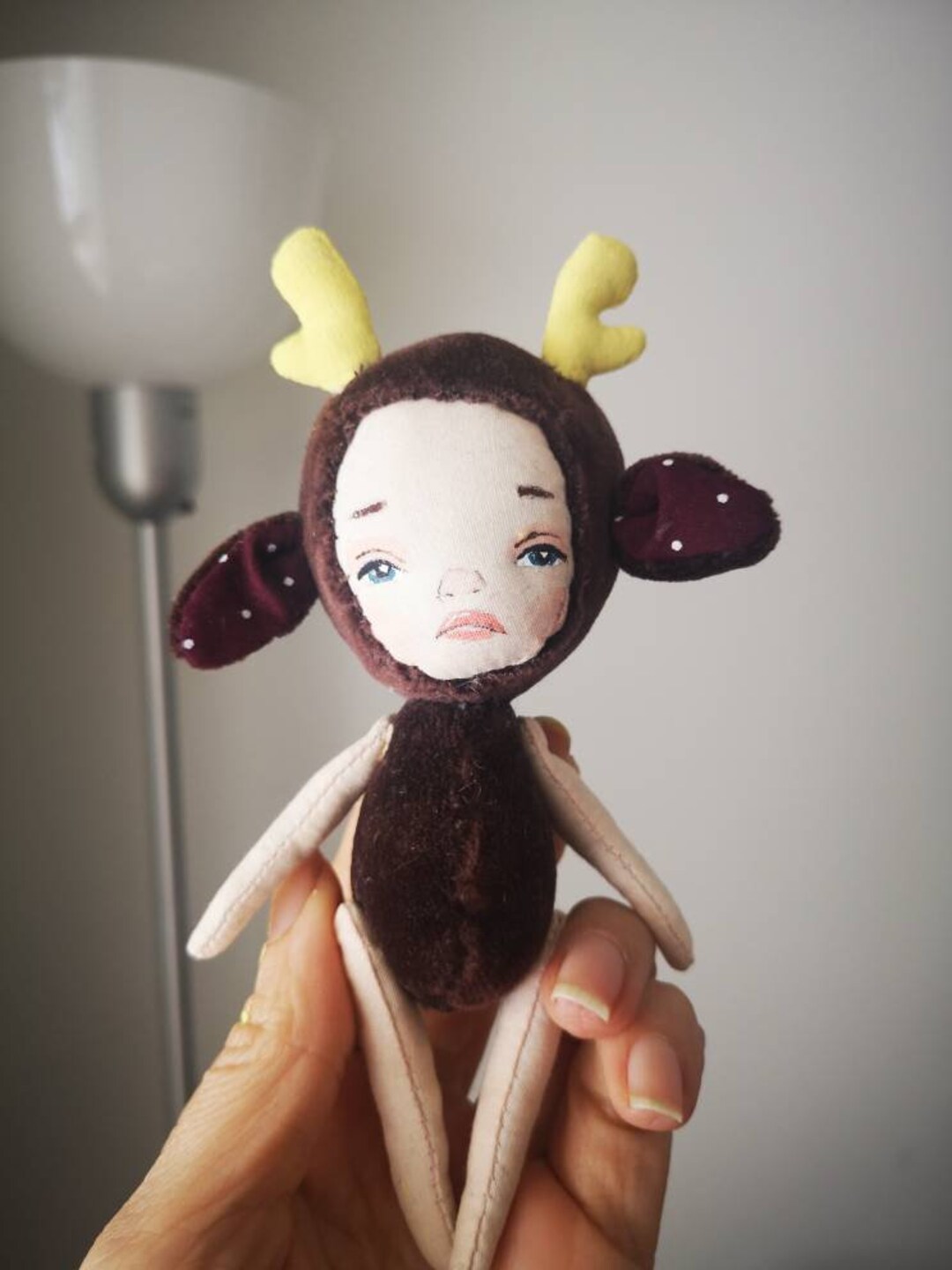 Little Deer Teddy Fawn Textile Doll Tiny Cloth Rag Stuff Doll - Etsy