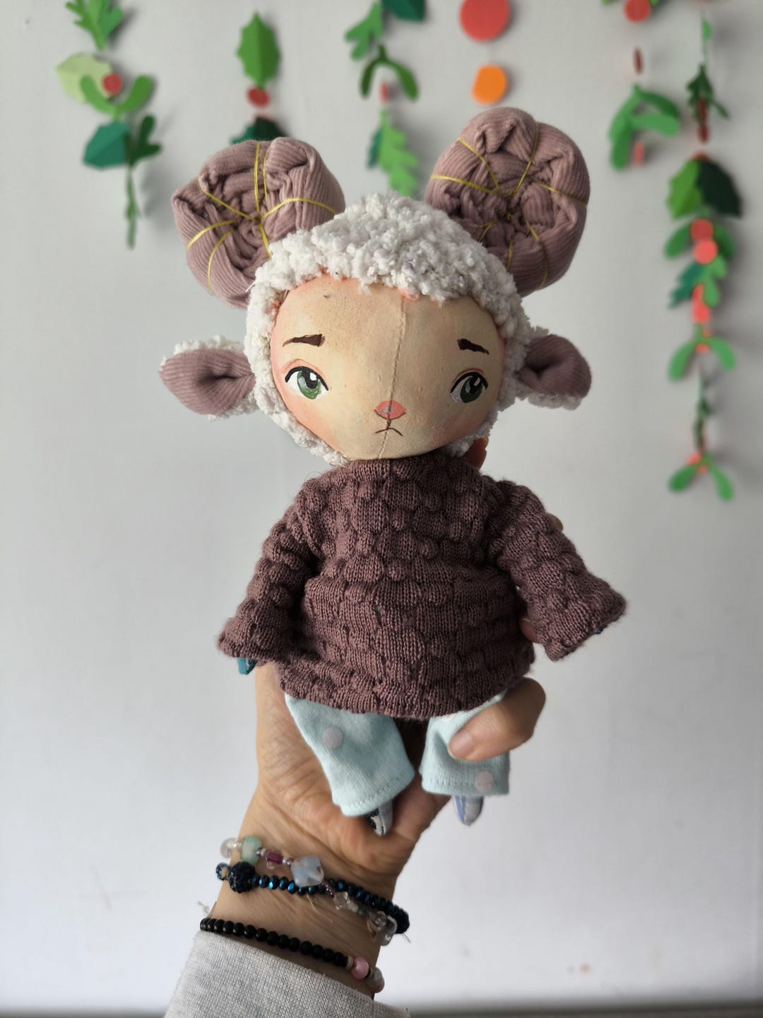 Little Fluffy Fabric Lamb Figure, Animals Cloth Dolls, Handmade Fawn ...