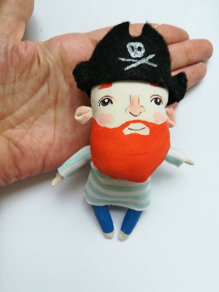 Red Beard Friendly Pirate,pirate Rag Doll,sea Lovers Ornament ,old Sea ...