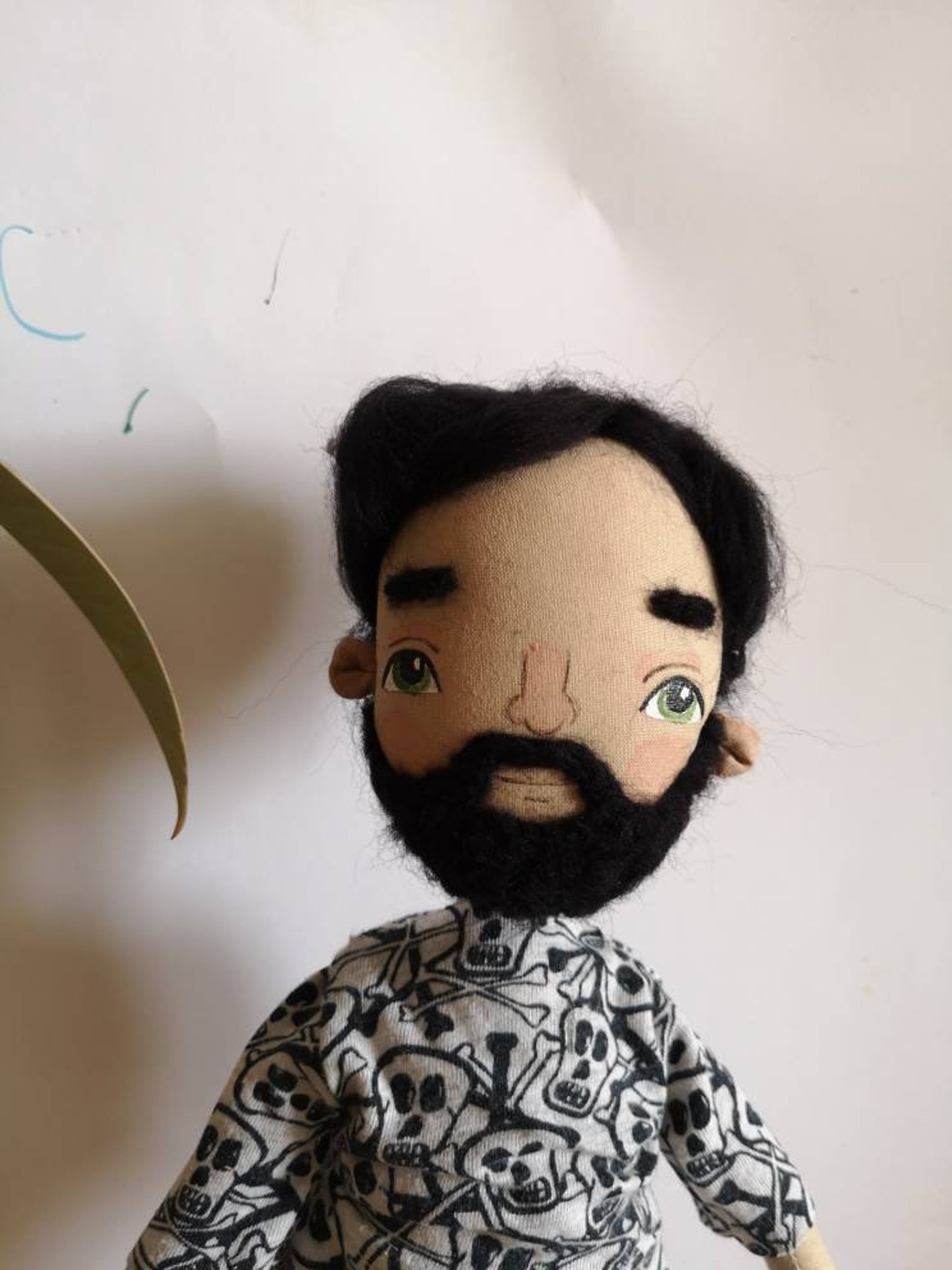 Brunette bearded man dollbarber cloth man doll gift for | Etsy