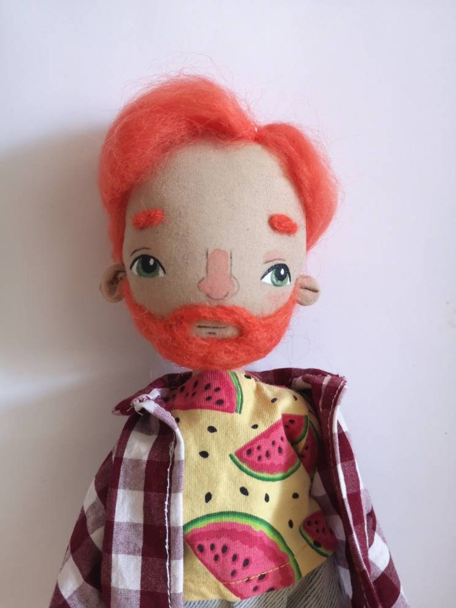 Red beard man dollbarber cloth bearded man doll gift for | Etsy