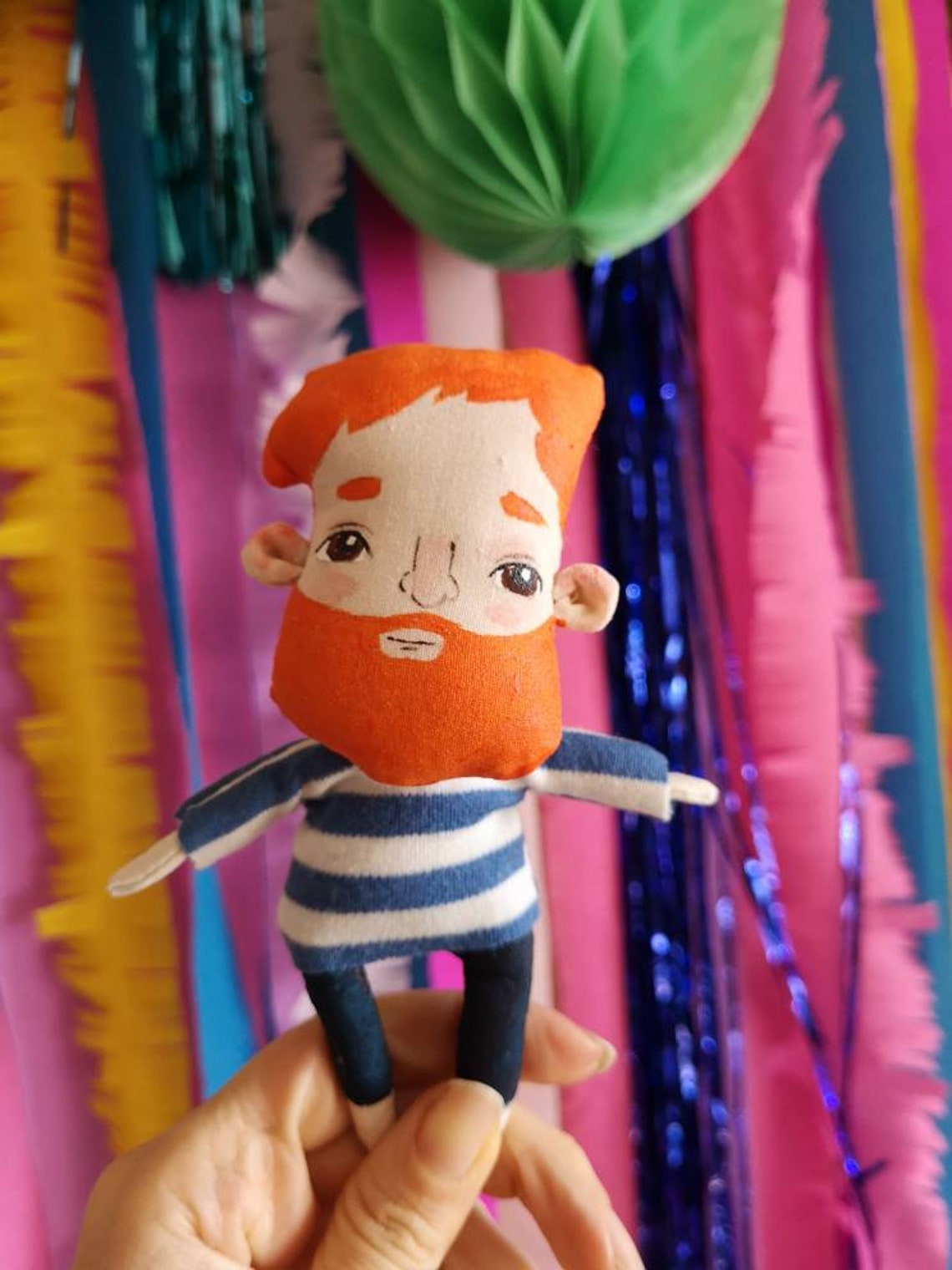 Mini Man Rag Doll Fabric Bearded Man Doll Man Beard - Etsy