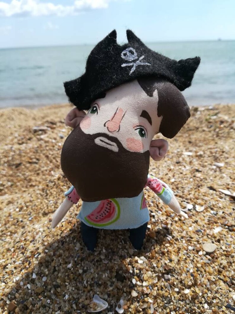 Pirate Man Toyfabric Tiny Pocket Doll Black Beard Pirate Rag - Etsy