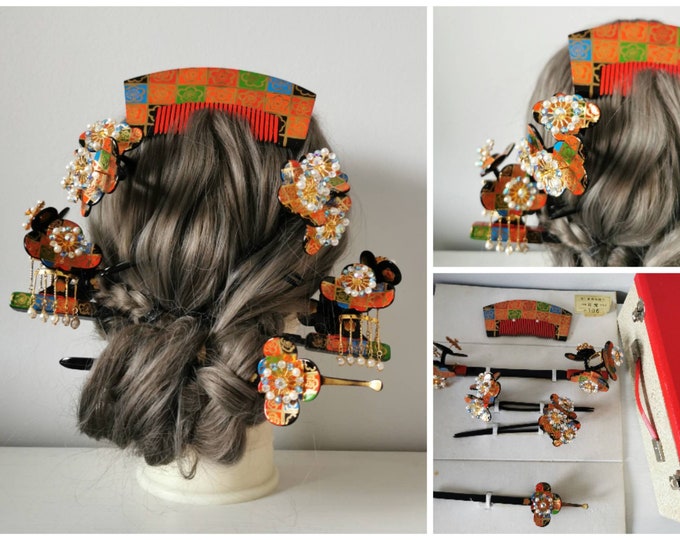 Kanzashi Japanese Antique Hair Accessories Birakan 2 and 1 - Etsy