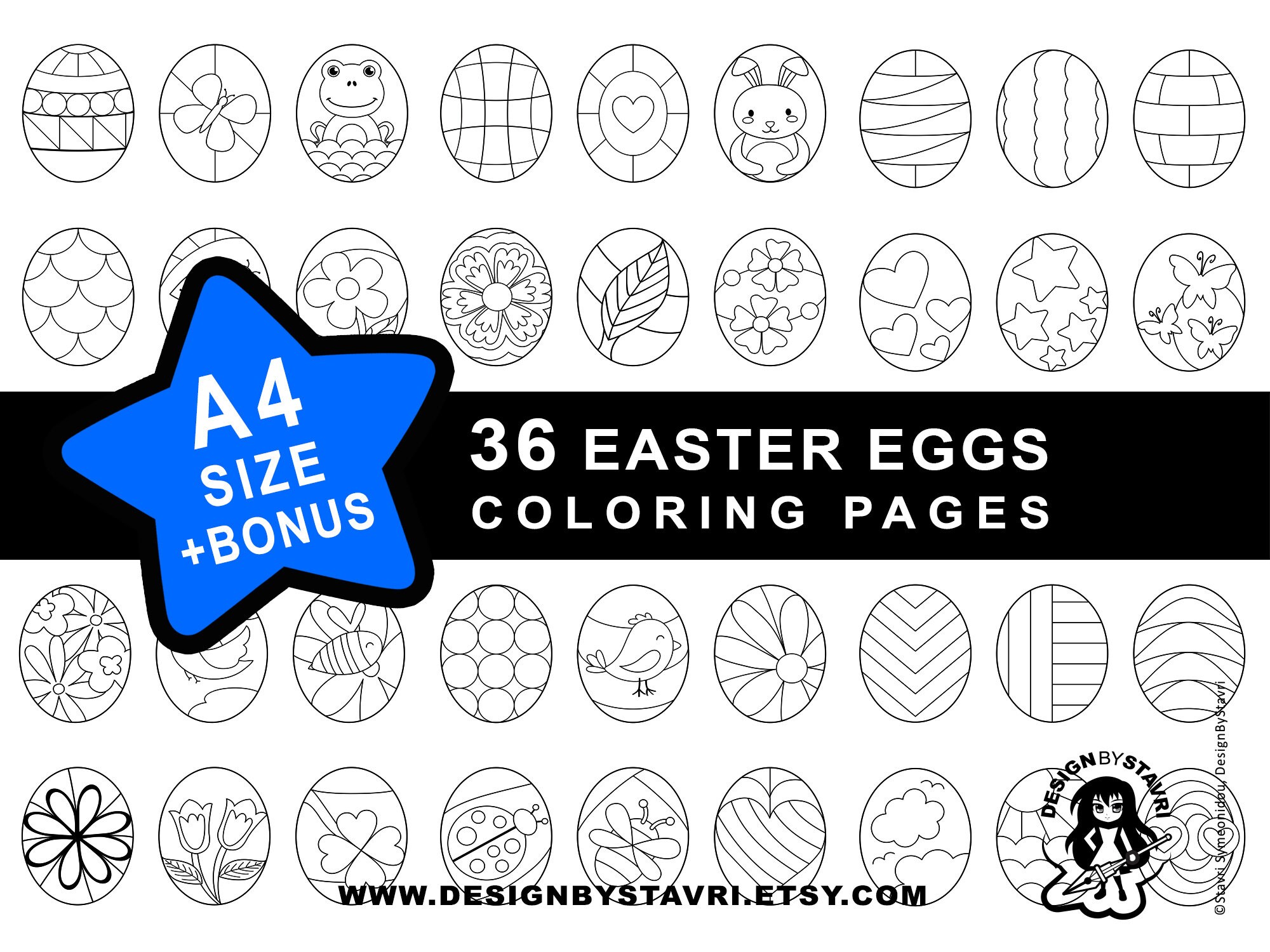 Easter Magic Bundle Printable Collection Easter Coloring Pages Easter ...