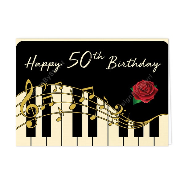 Piano Happy Birthday Card - Etsy UK