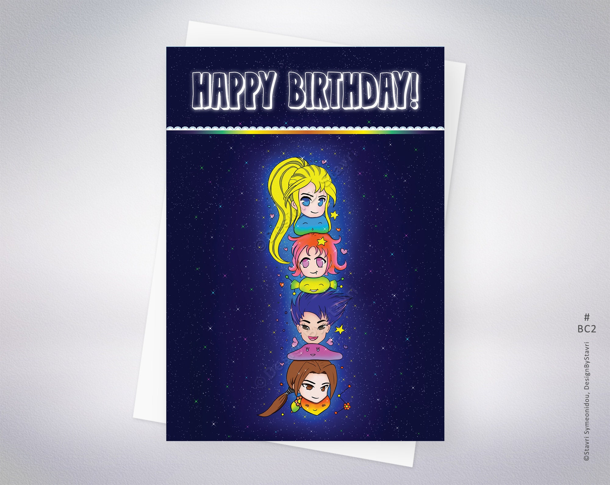 Kawaii Chibi Birthday Card for Anime Lover Birthday Card for Otaku ...
