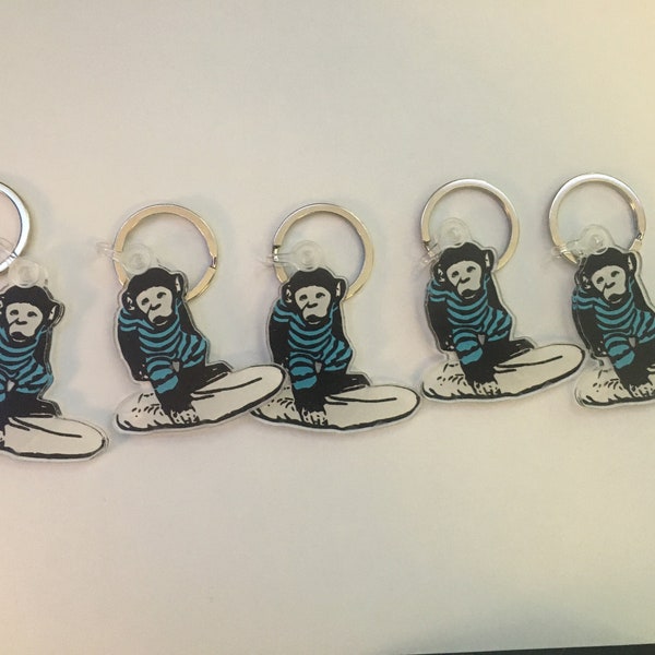 Monkey Keychain - Etsy