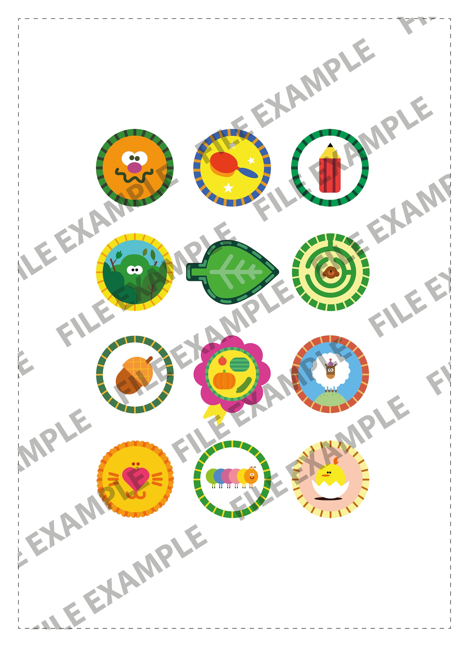 Hey Duggee Badges A3 File to Print - Etsy