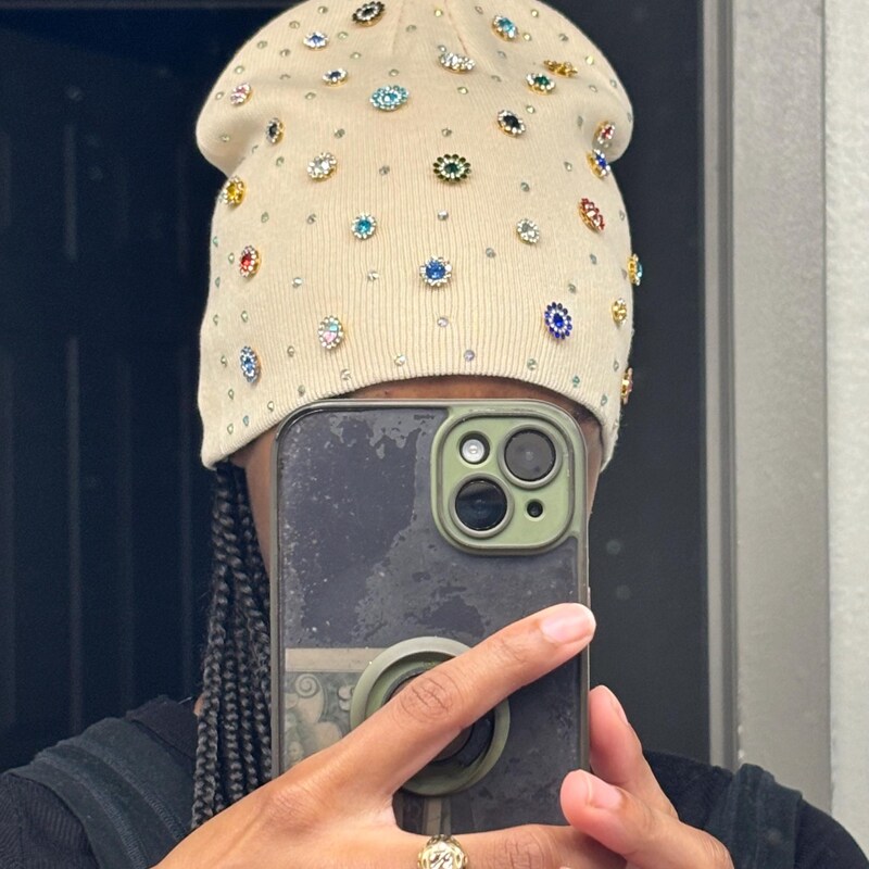 Womens Rhinestone Beanies - Etsy