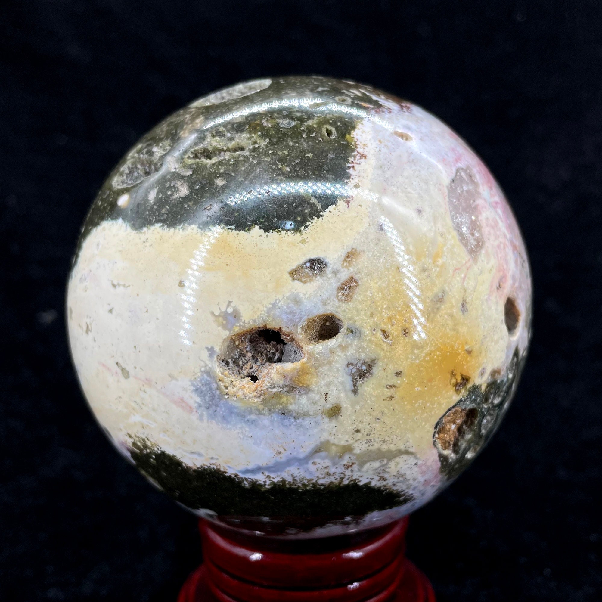 Rare/high-quality Green Sea Jade Sphere/natural Sea Jade Geode - Etsy