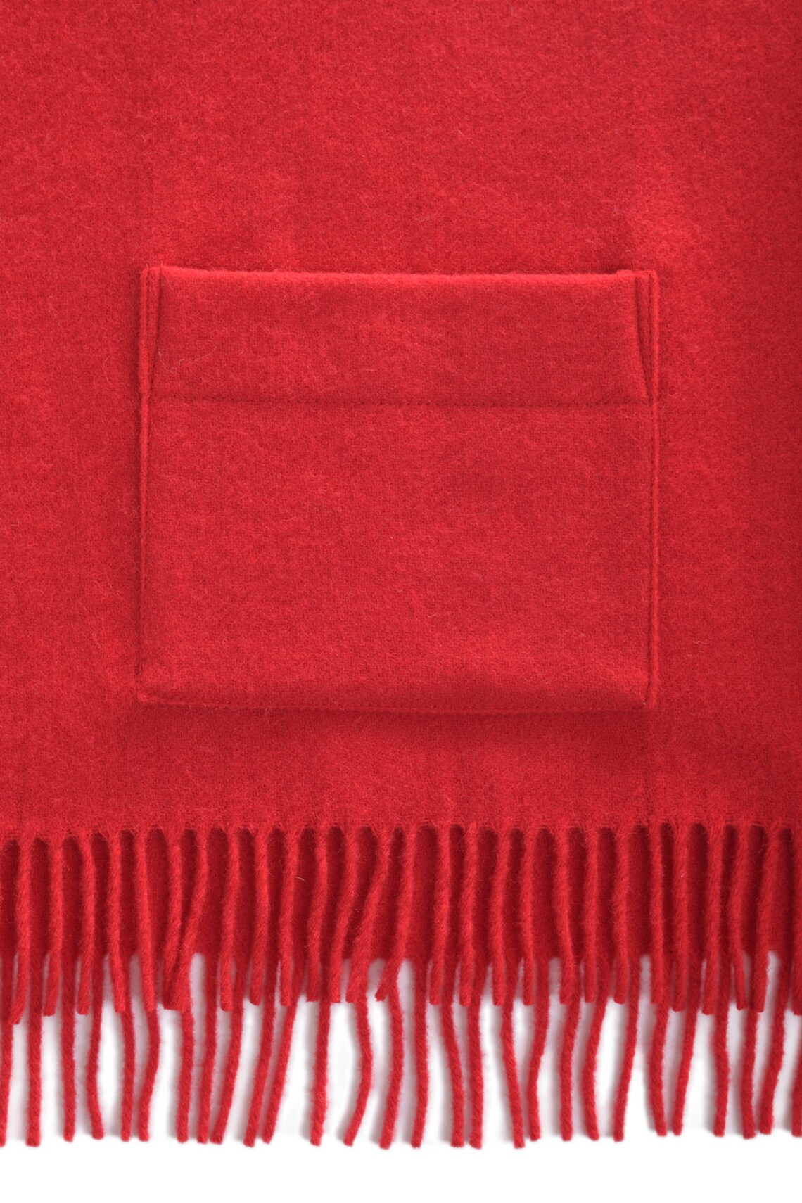 High-quality red plain cape shawl in pure wool coat poncho | Etsy