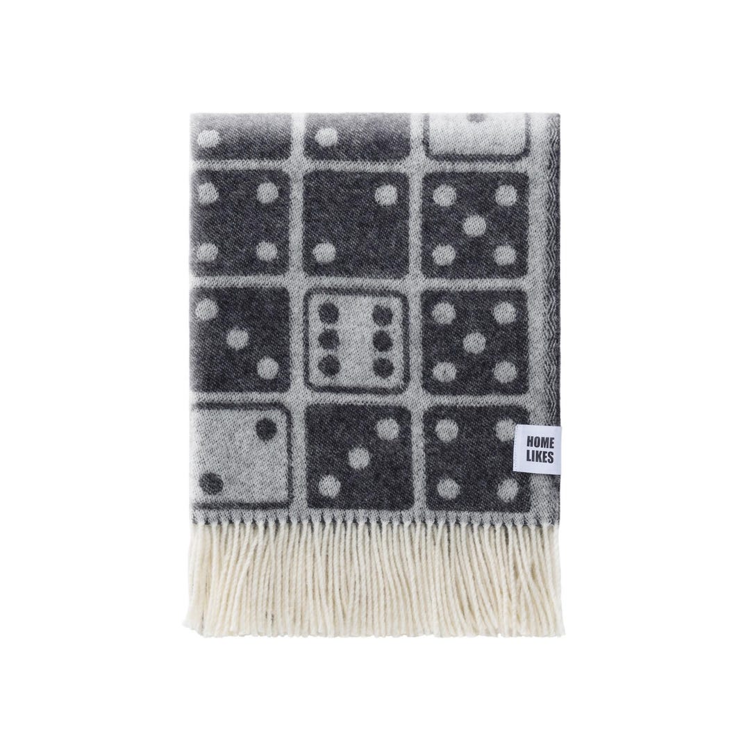 Dice Wool Throw | Woven Blanket Made From Recycled Merino Wool | Soft ...