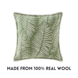 Green Fern Cushion Cover Made From Pure Wool Fully - Etsy