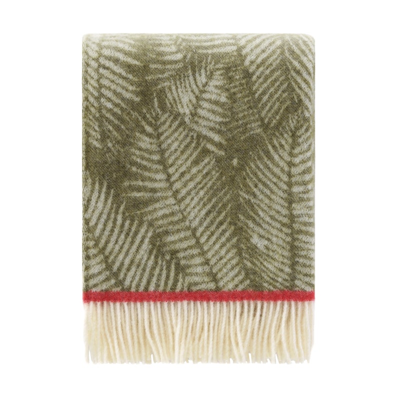 Green Stripe Fern Wool Throw in Evergreen/ Leaf Theme Great to - Etsy UK