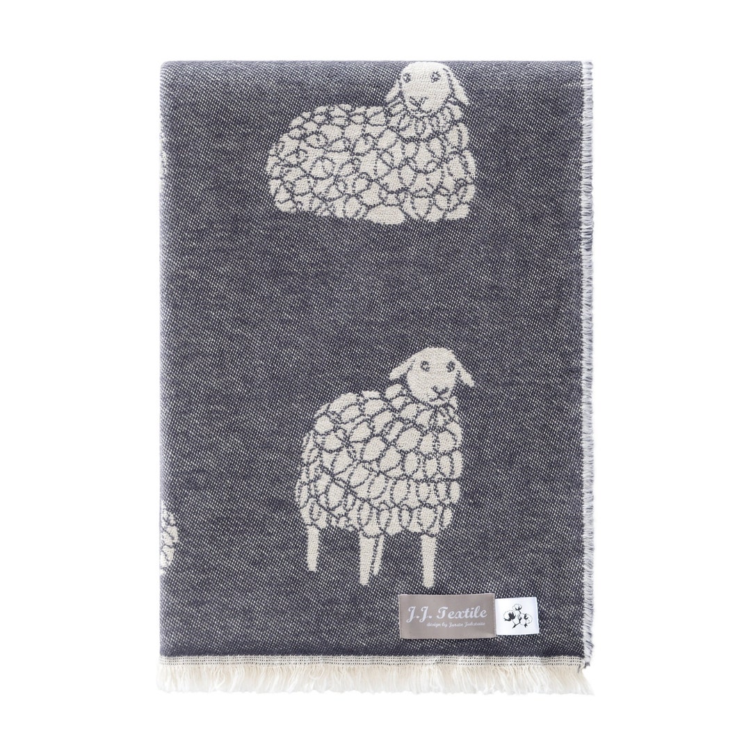 Soft Black Sheep Pure Cotton Throw | Reversible/ Double Sided Blanket ...
