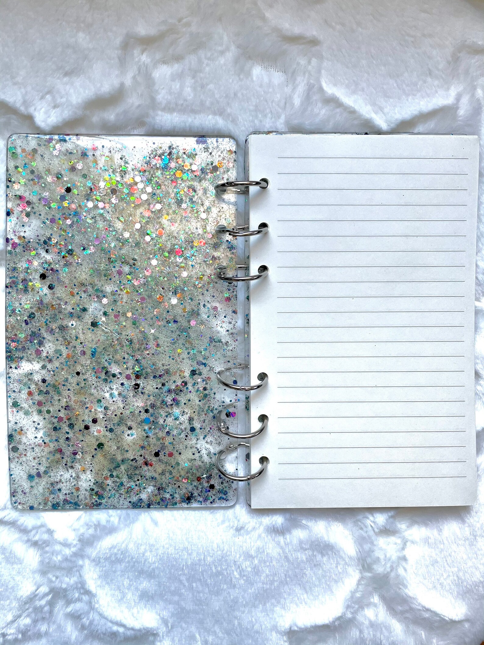 Glitter Notebook Iridescent Glitter Notebook White Glitter - Etsy
