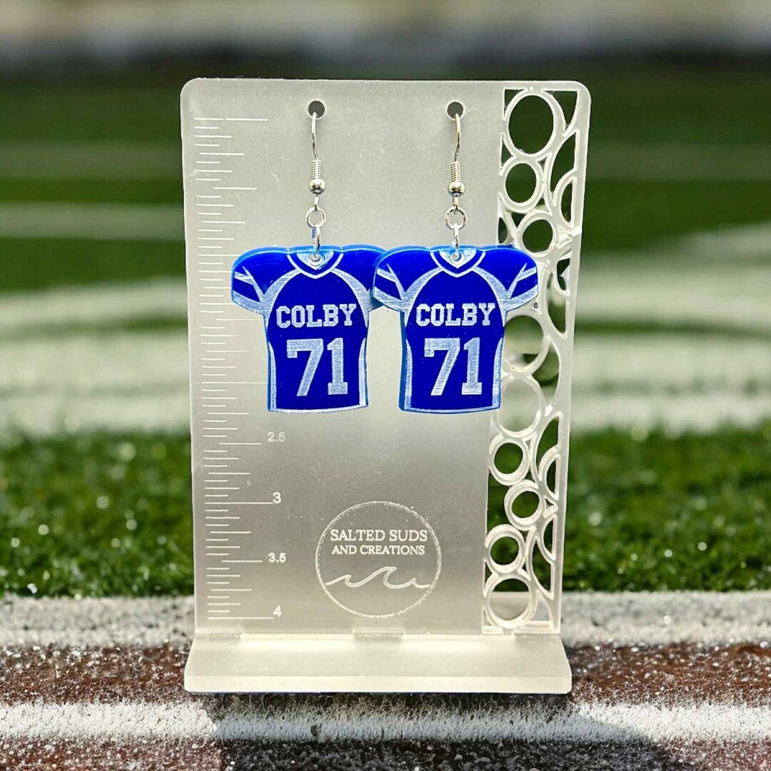 Custom Football Jersey Earrings: Personalized Sports Fan Jewelry - Etsy