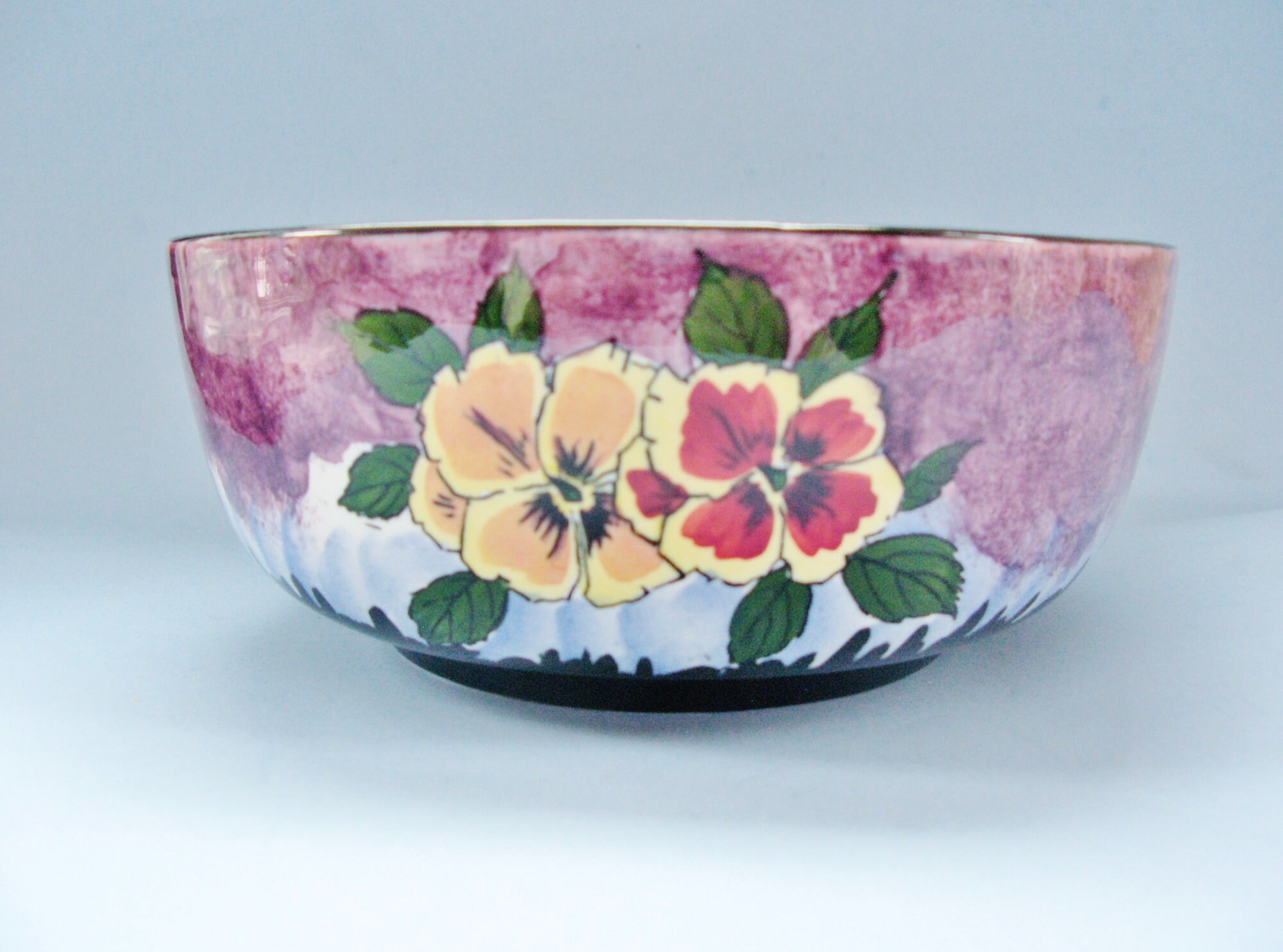 H&K Tunstall Panola Art Pottery Bowl pintado a mano con - Etsy España