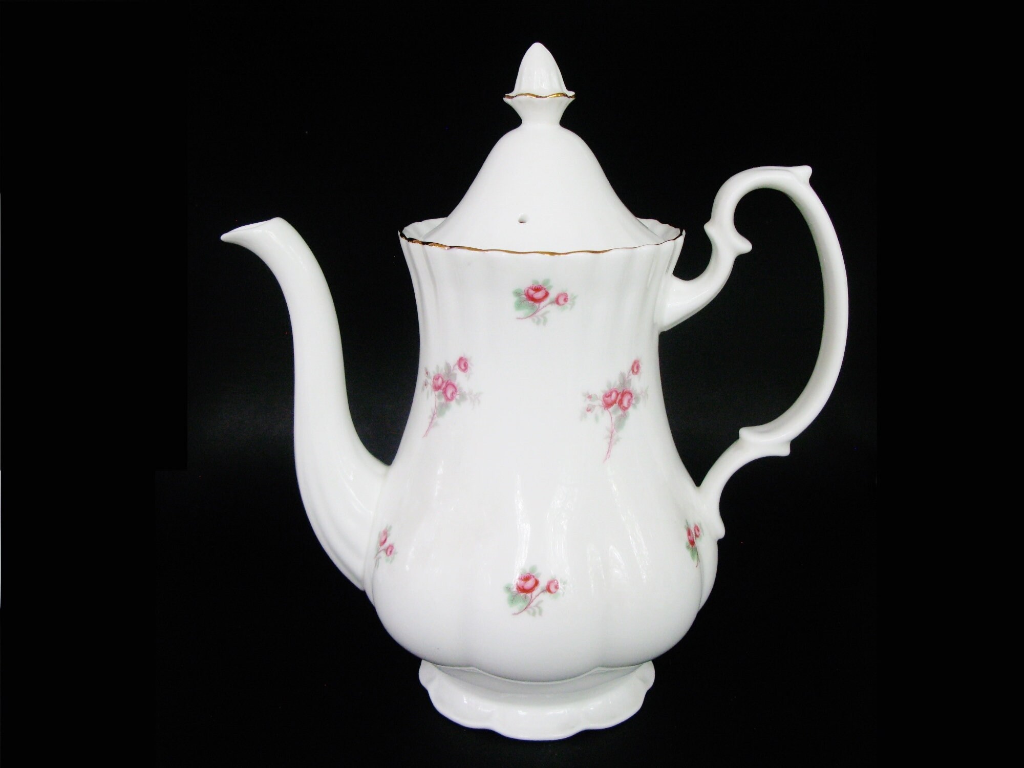 English Bone China Coffee Pot Pink Roses Royal Osborne | Etsy