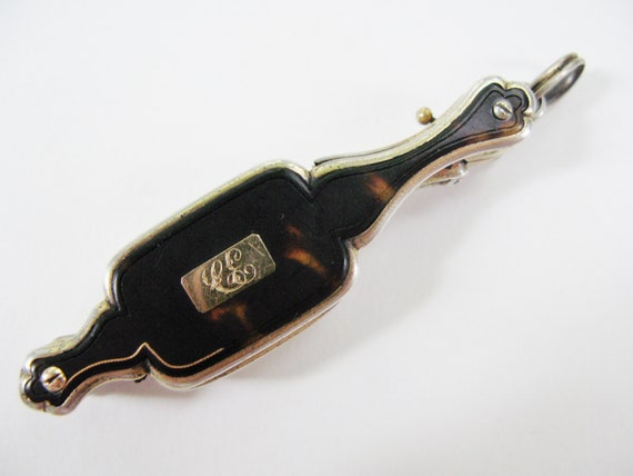 Antique Lorgnette Spectacles Folding Tortoise Shell Gem