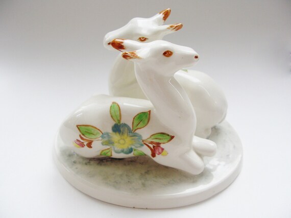 Goldscheider Myott Figurine Of Two Deer Art Deco Gazelle | Etsy