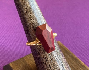 Red Coffin Ring - Etsy