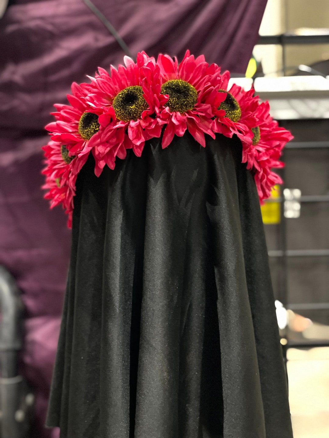 Hot Pink Sunflower Crown, Pink Vibrant Fall Flower Garland - Etsy