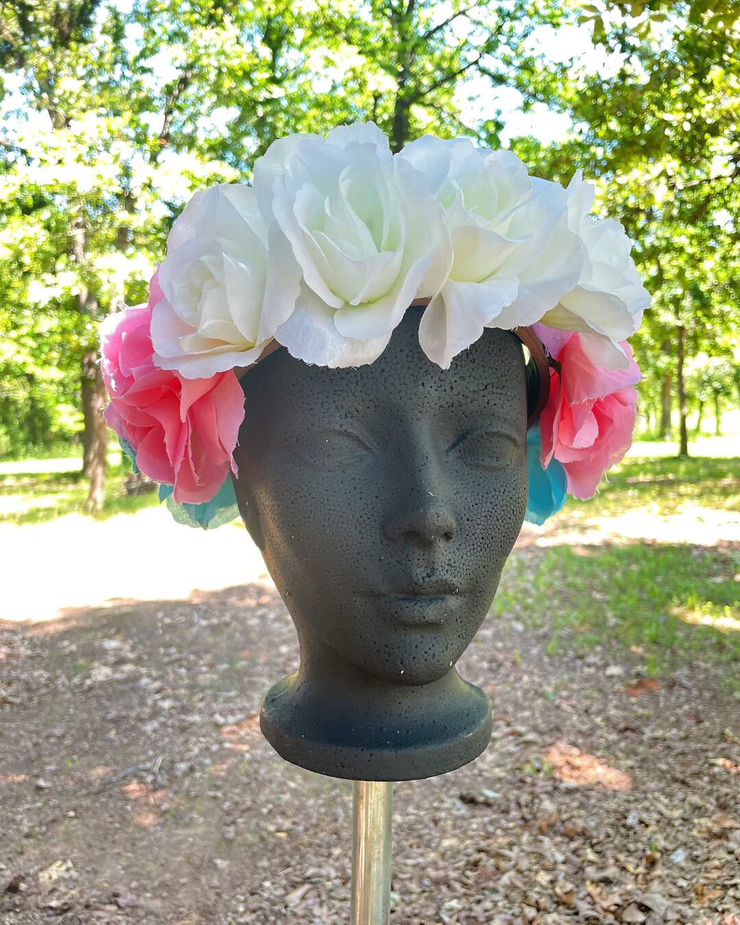 CLEAROUT SALE: Transgender Pride Flag Flower Crown, Trans Crown, Pride ...