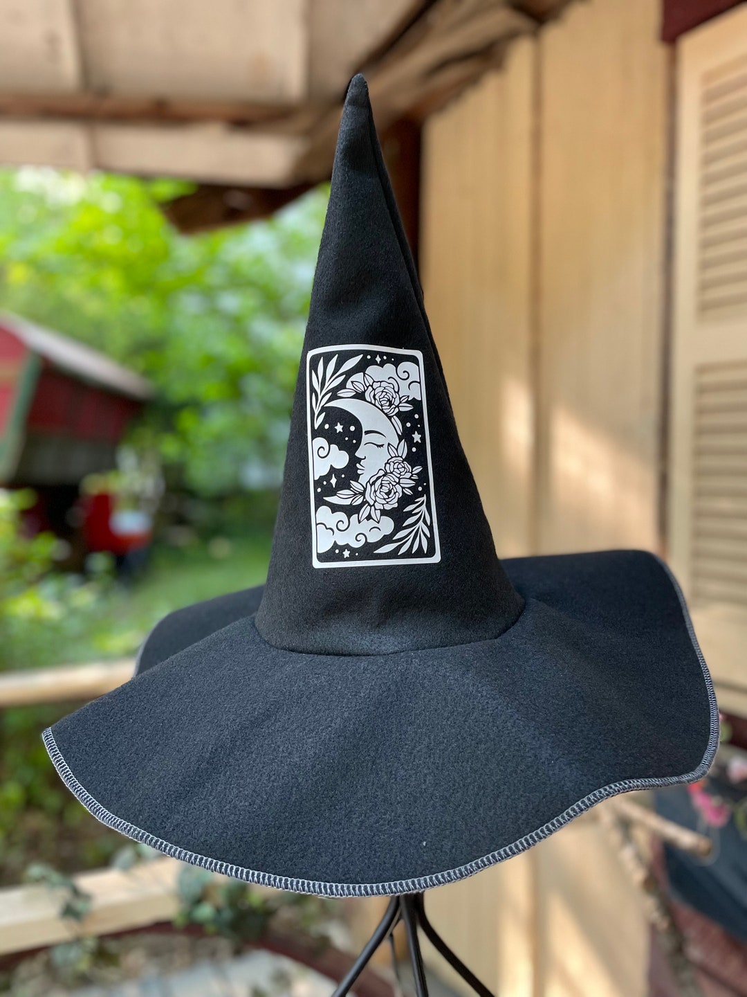 The Moon Tarot Witch Hat,moon Tarot Card Printed Witchy Hat - Etsy