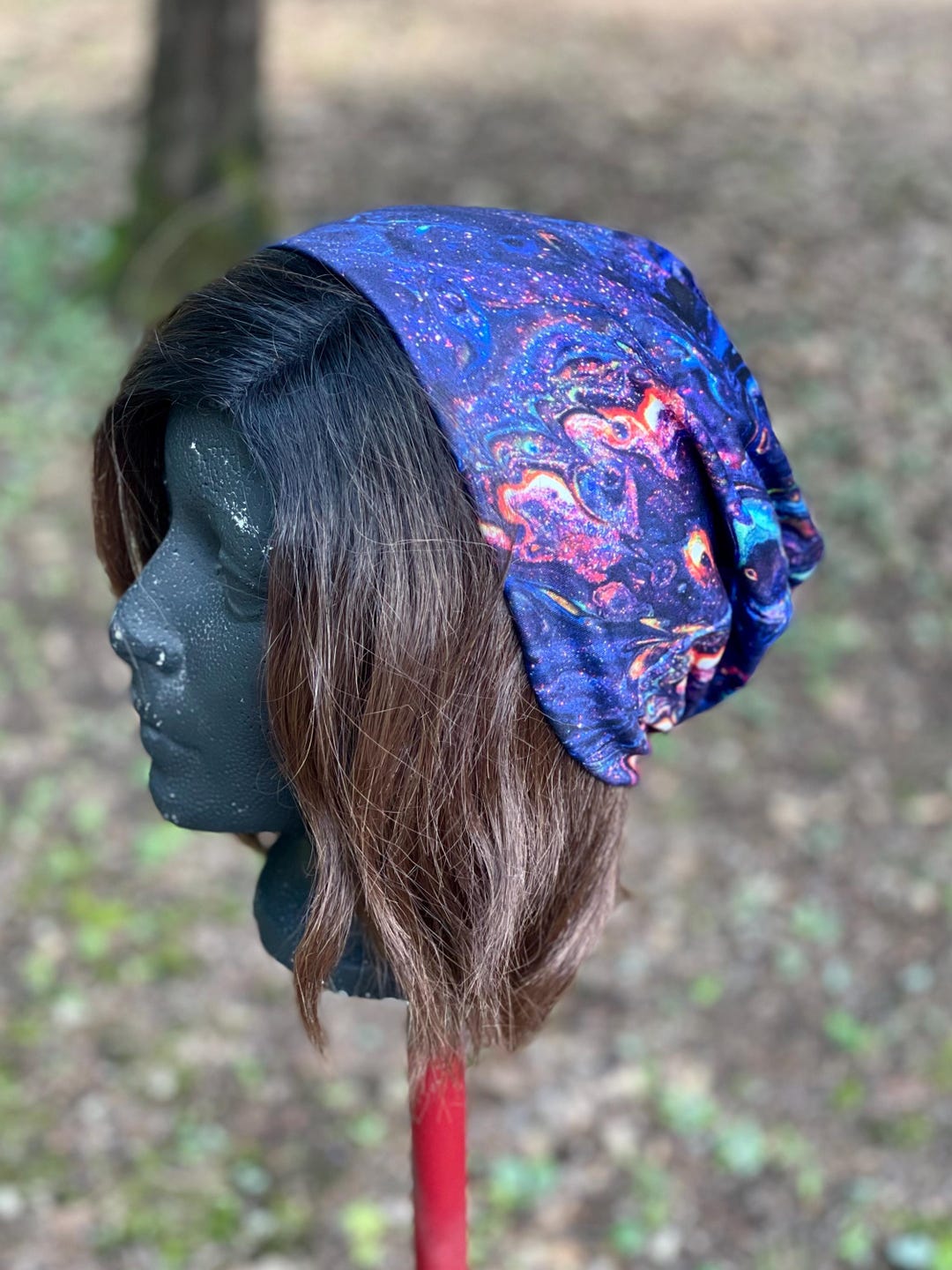 Galaxy Print Slouch Beanie, Thin Multicolor Galaxy Synthetic Beanie - Etsy