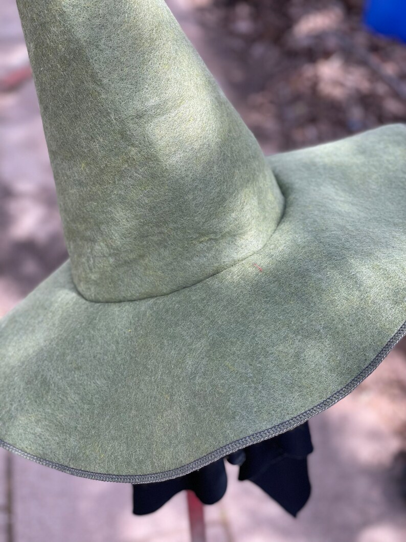 Sage Green Wool/felt Blend Witch Hat Wizard Hat Cottagecore - Etsy