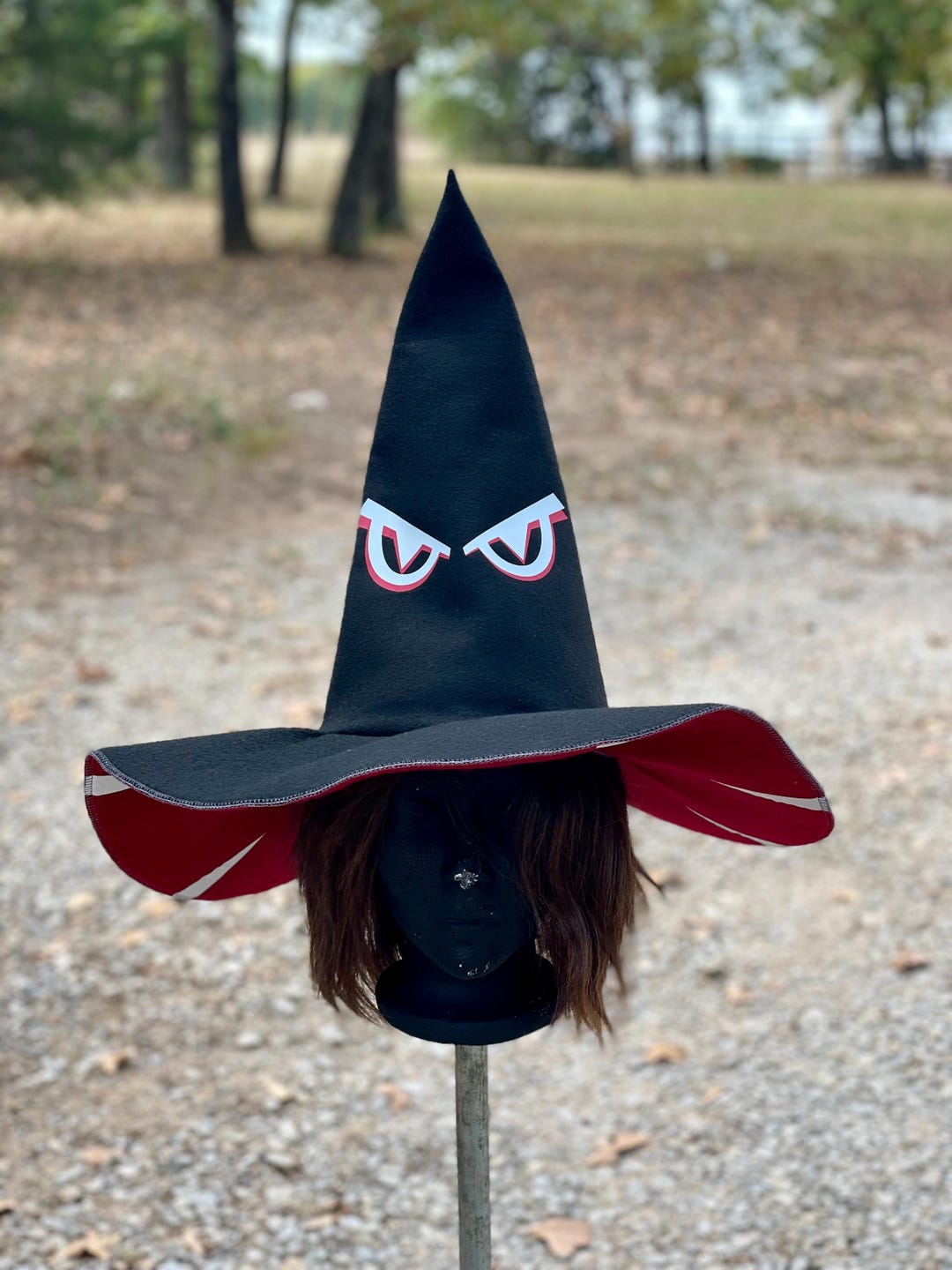 Mimic Color Changing Eyes Black Witch Hat, Adult Sized Mimic Hat With ...