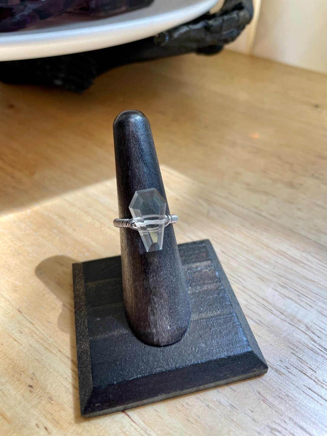 Clear Quartz Coffin Wire Wrapped Ring, Quartz Wire Wrapped Coffin ...