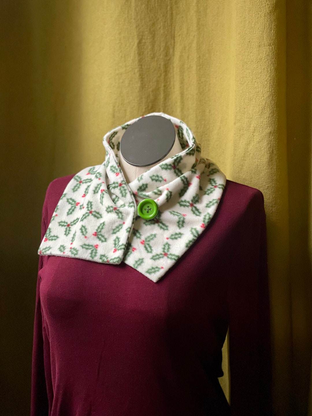 Holly Scarf, Wrap Neck Scarf With Button and Loop - Etsy