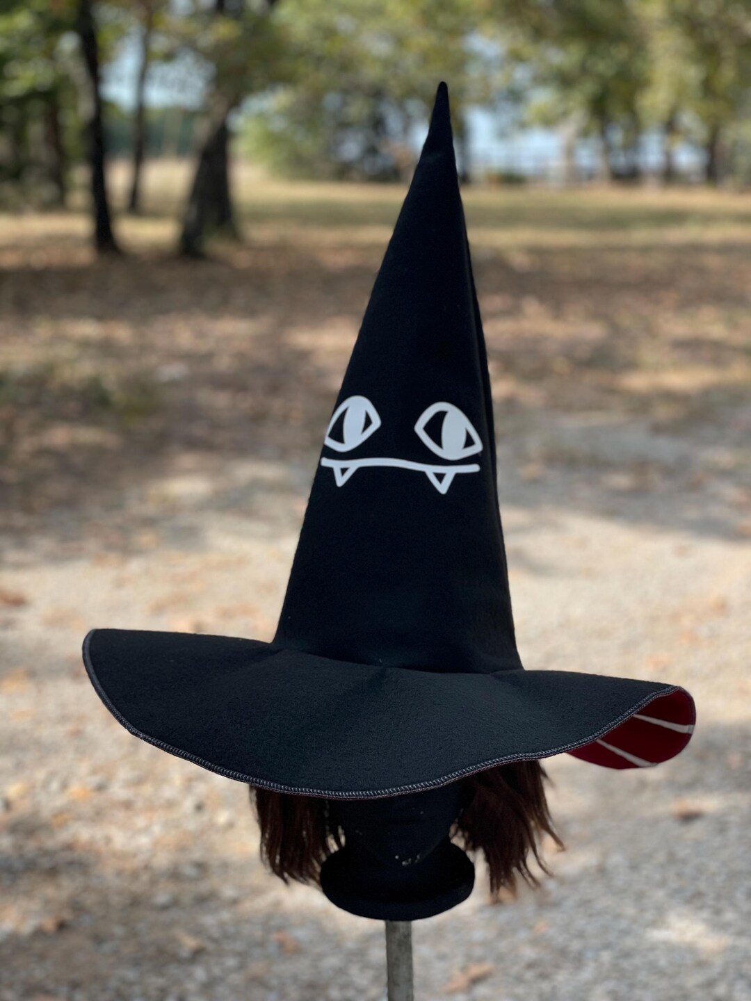Mimic Face Style Extra Tall Black Witch Hat, Adult Sized Mimic Hat With ...