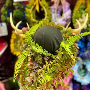 Druid Antlers and Greenery Crown, Swamp Creature, Cryptid Style Crown ...