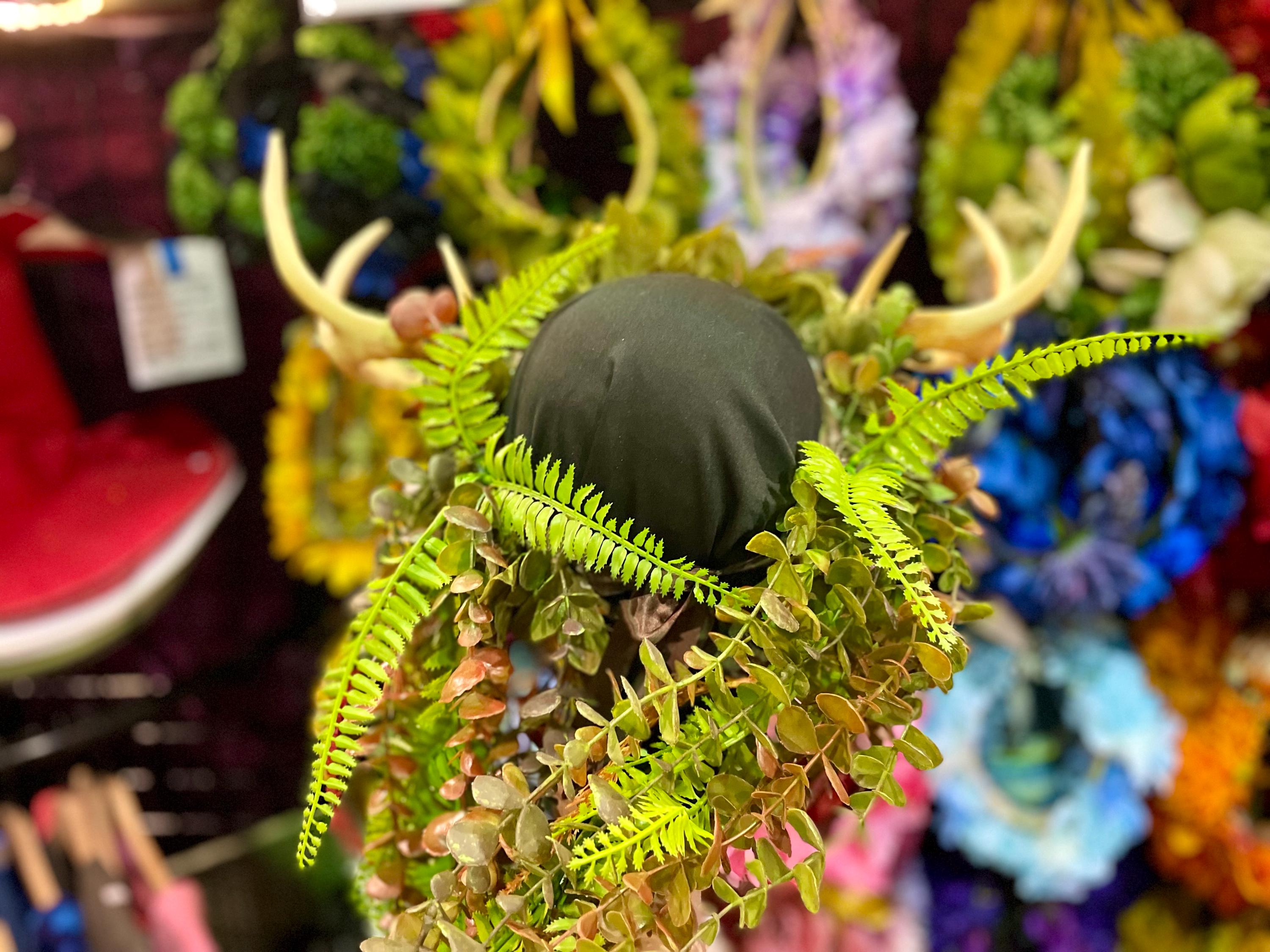 Druid Antlers and Greenery Crown, Swamp Creature, Cryptid Style Crown ...