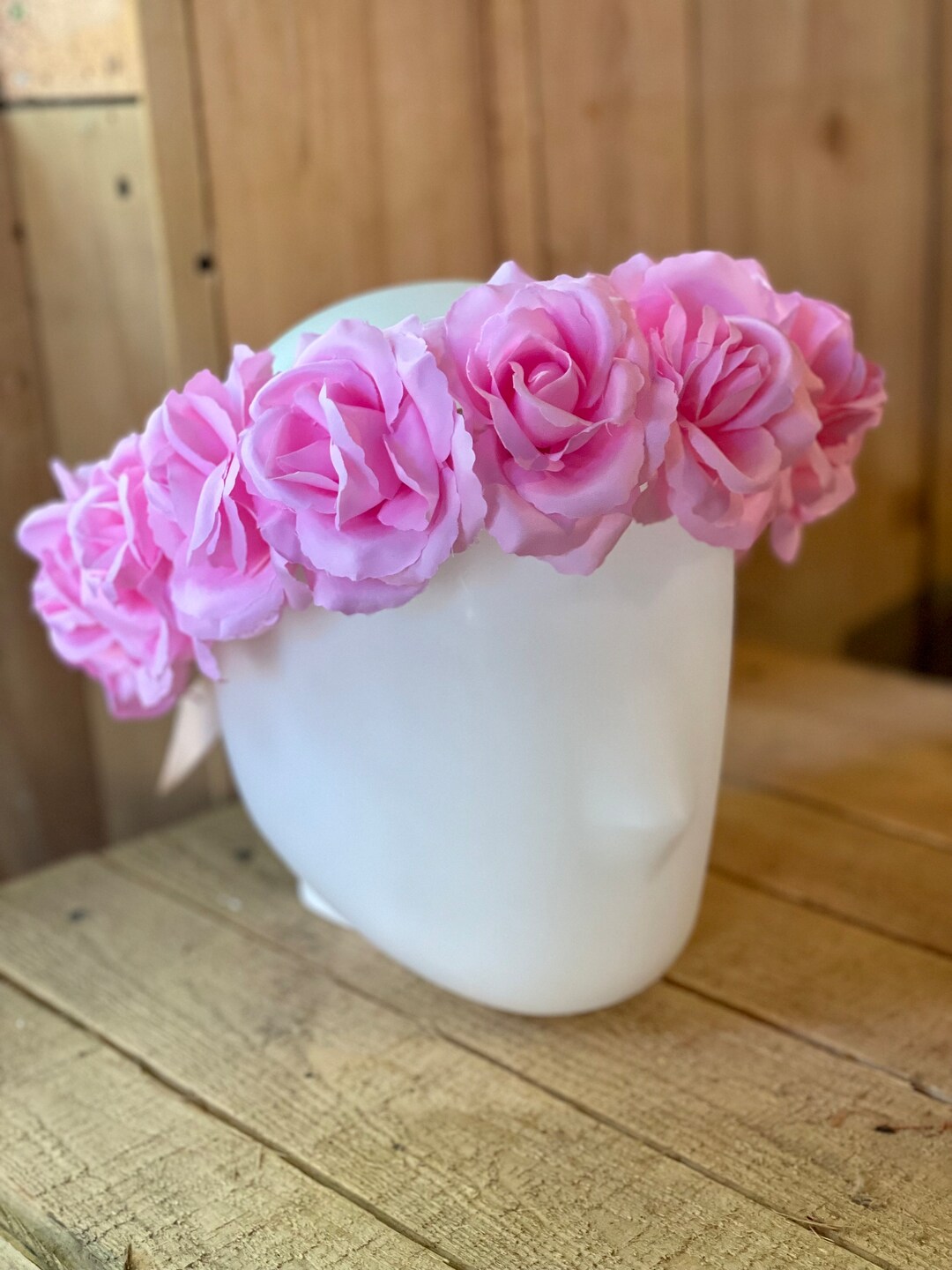 Pinkroses Flower Crown Mid Sized Light Pink Rose Flower - Etsy