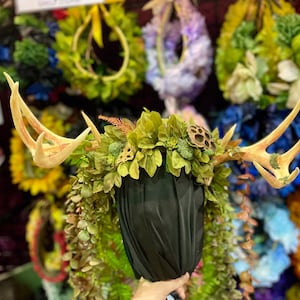 Druid Antlers and Greenery Crown, Swamp Creature, Cryptid Style Crown ...