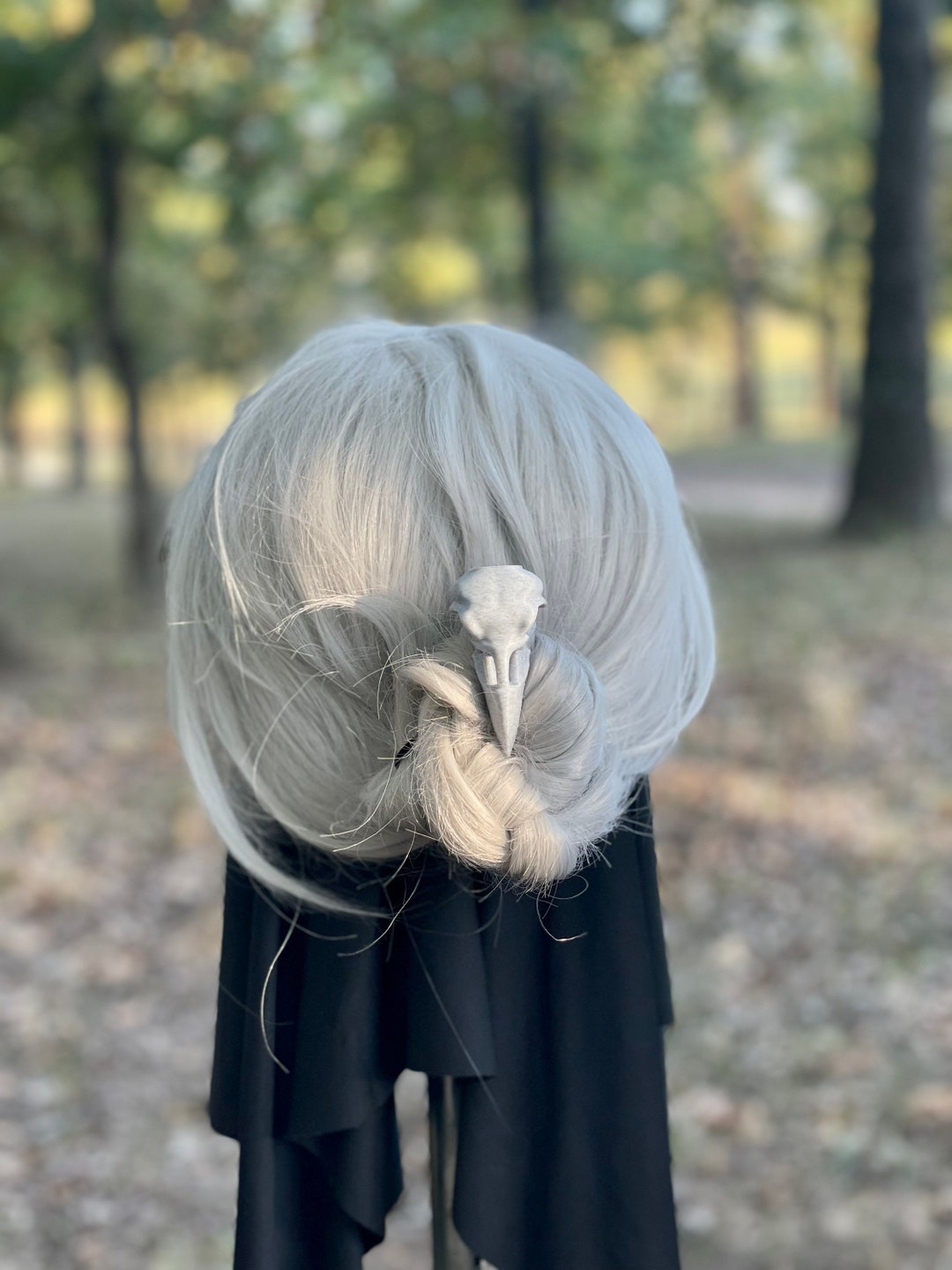 Mini Marble Raven Skull Hair Pick Small 3D Printed Bone - Etsy