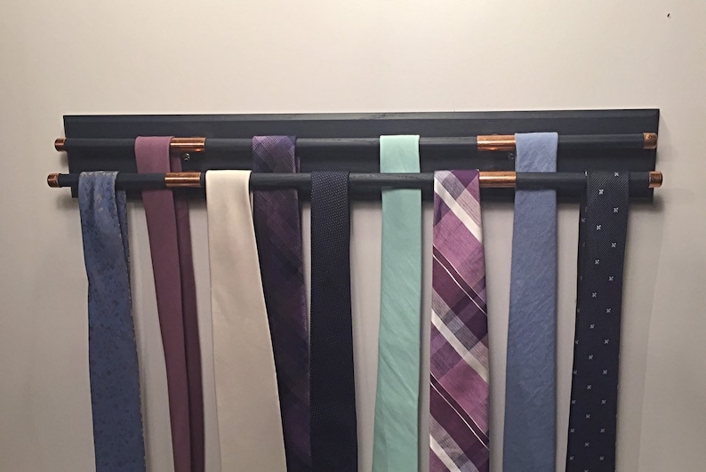 Navy Blue Tie Rack, Tie Rack Wall Mounted, Tie Storage and Organizer ...