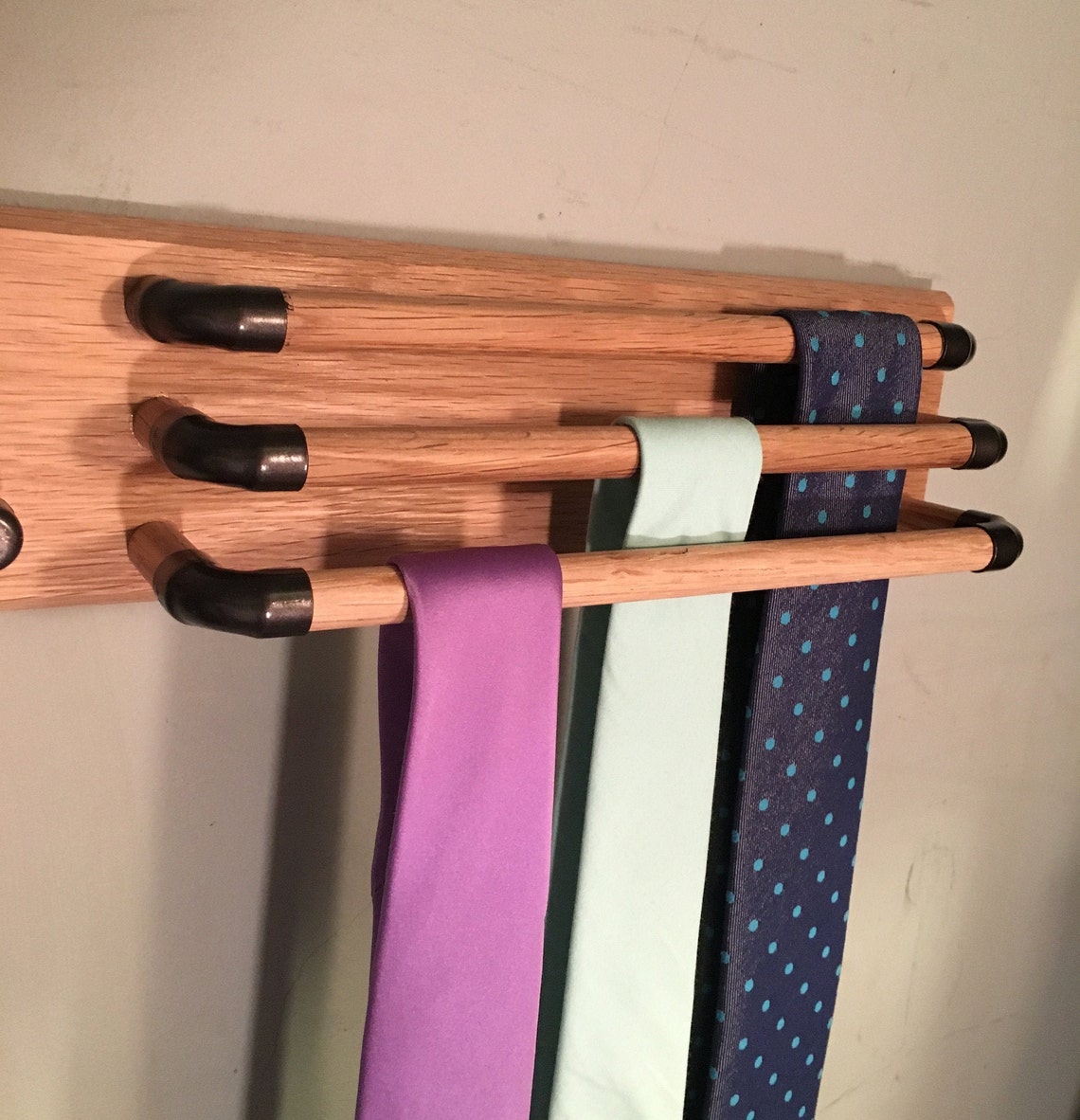Natural Wood Belt and Tie Rack Wooden Clothing Organizer - Etsy