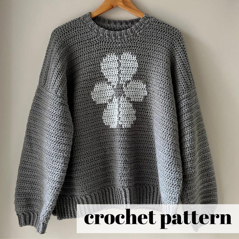 Crochet Flower Sweater Pattern - PDF Digital Download - Flower Design ...
