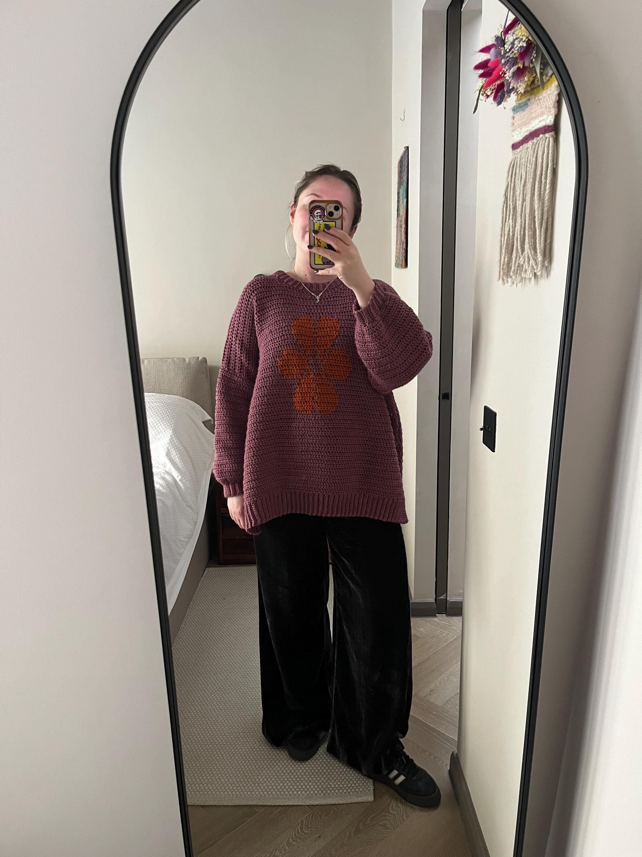 Crochet Flower Sweater Pattern - PDF Digital Download - Flower Design ...