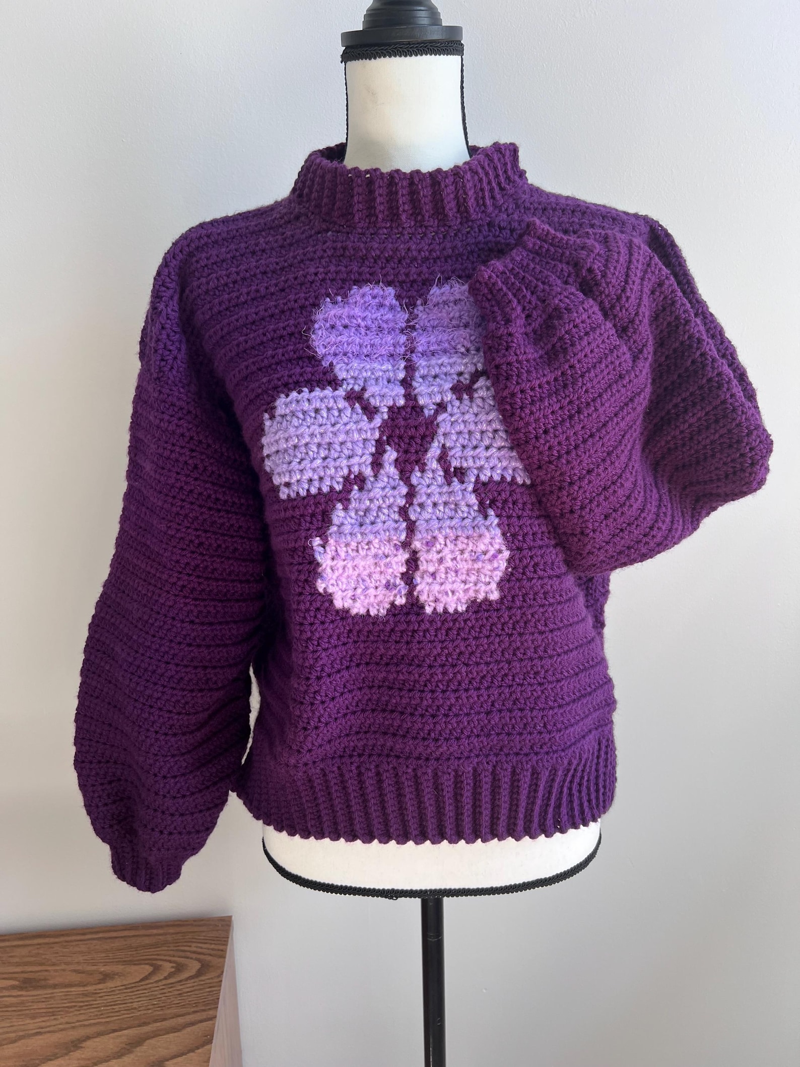 Crochet Flower Sweater Pattern - PDF Digital Download - Flower Design ...