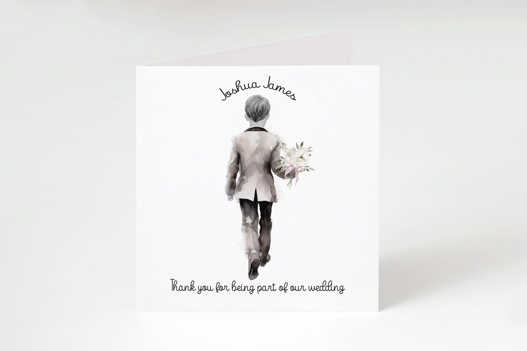 Personalised Paige Boy Thank You Card - Wedding Usher Gift - Custom ...