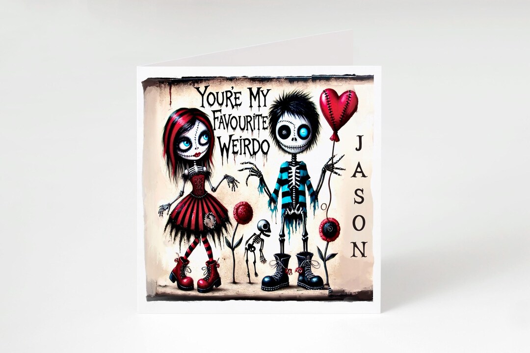 Personalised You're My Weirdo Goth Card - Valentine's Day Card ...